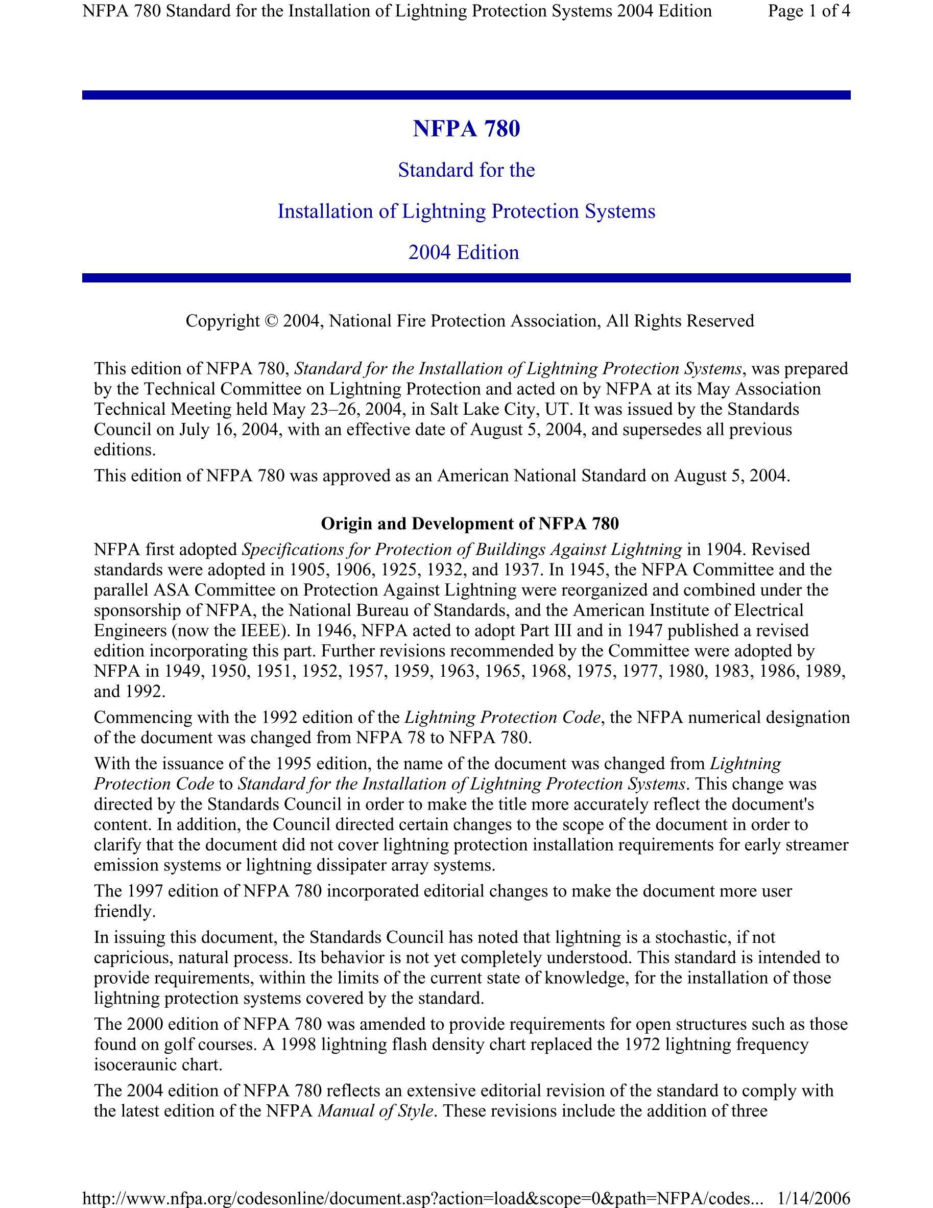 电子书-NFPA 780 避雷系统安装标准2004版（英）_文库-报告厅